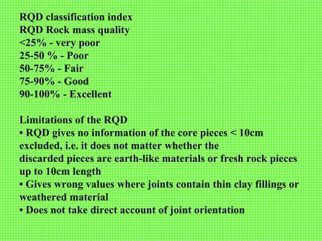 Rock quality determination, rock structure rating | PPT