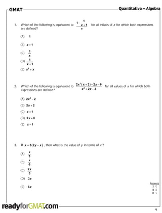 Advanced gmat mathquestions-version2 | PDF