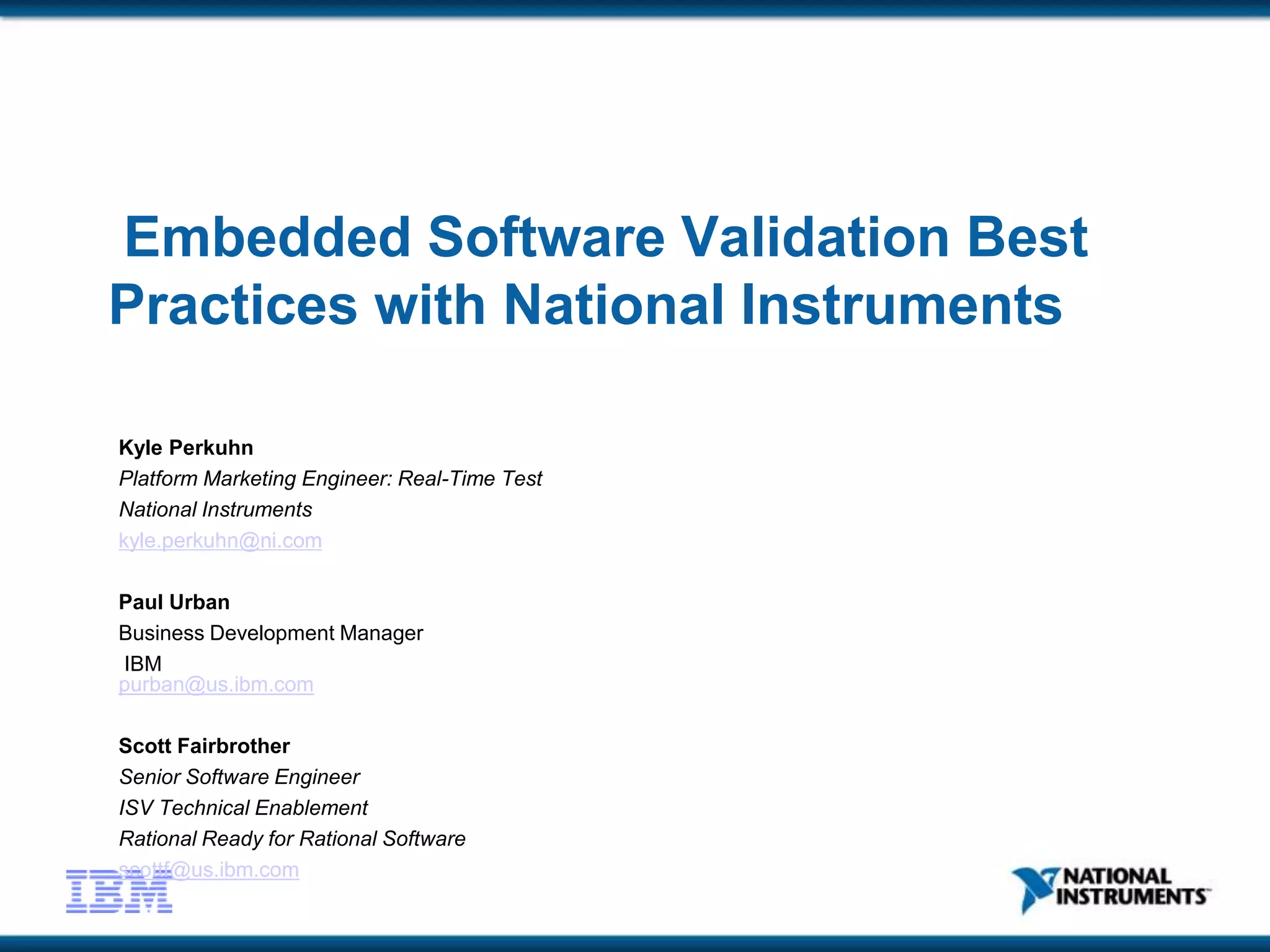 Embedded software validation best practices with NI and RQM | PPT | Computer Software and ...