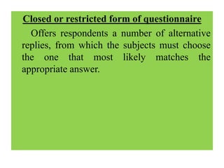 research questioner preparation | PPT