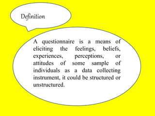 research questioner preparation | PPTX
