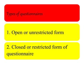 research questioner preparation | PPT