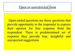 research questioner preparation | PPT