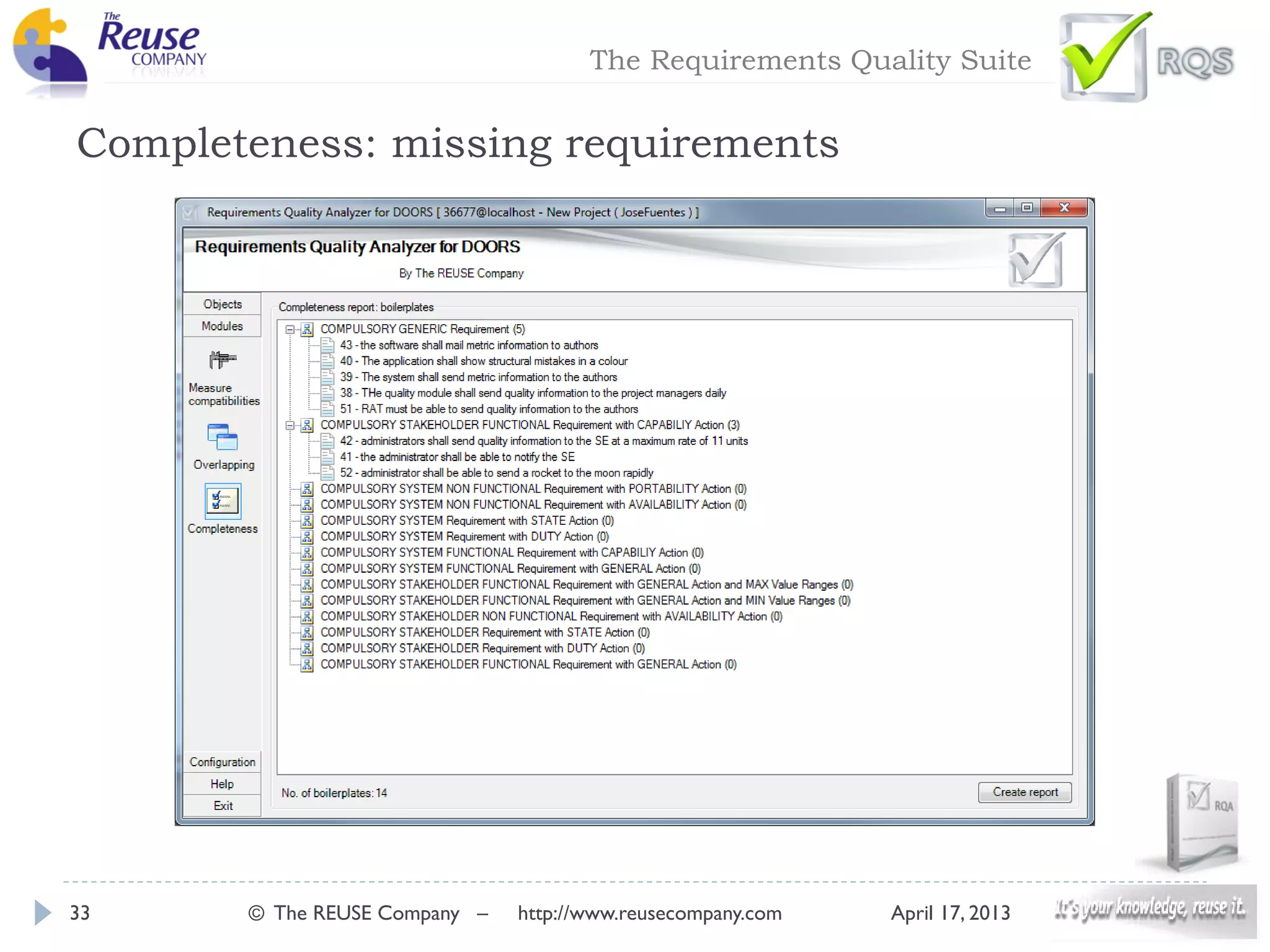 RQS - Requirements Quality Suite | PDF