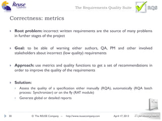 RQS - Requirements Quality Suite | PDF
