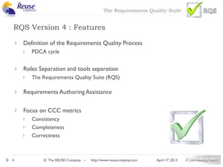 RQS - Requirements Quality Suite | PDF