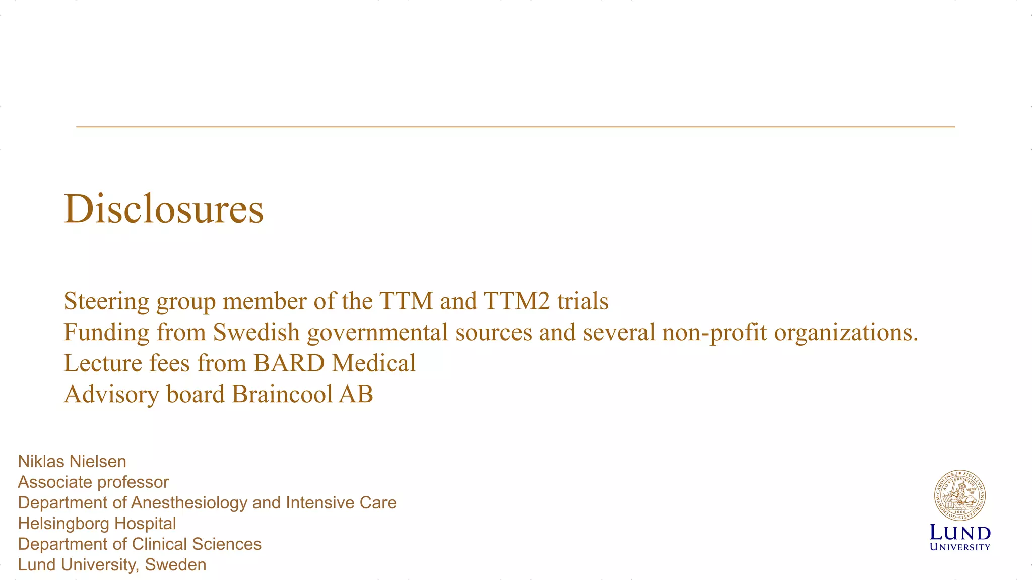 Lessons from the TTM trial and planning for the nexst | PPT