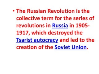 Russian Revolution class IX History | PPTX