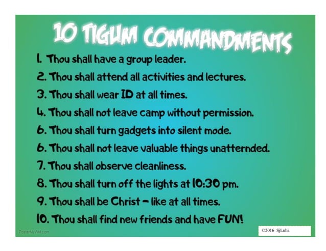 10 Tigum Commandments | PDF