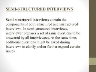 Qualitative Data Production and explanation of Interview Method in ...