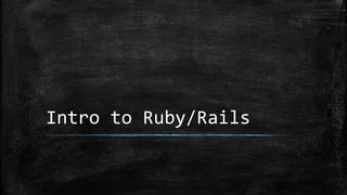 Intro to Ruby/Rails at TechLady Hackathon | PPT