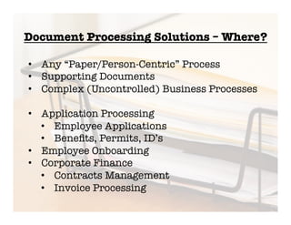Document Processing Systems - ECM Renovation Roadshow | PDF