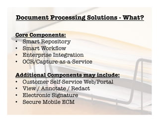 Document Processing Systems - ECM Renovation Roadshow | PDF