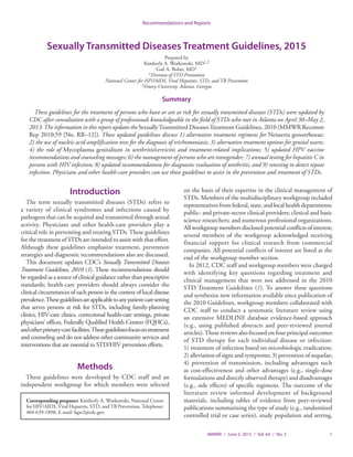 Sexually Transmitted Diseases Treatment Guidelines, 2015 | PDF