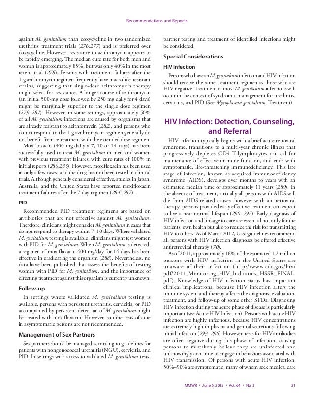 Sexually Transmitted Diseases Treatment Guidelines, 2015 Sexually Transmitted Diseases Treatment Guidelines, 2015