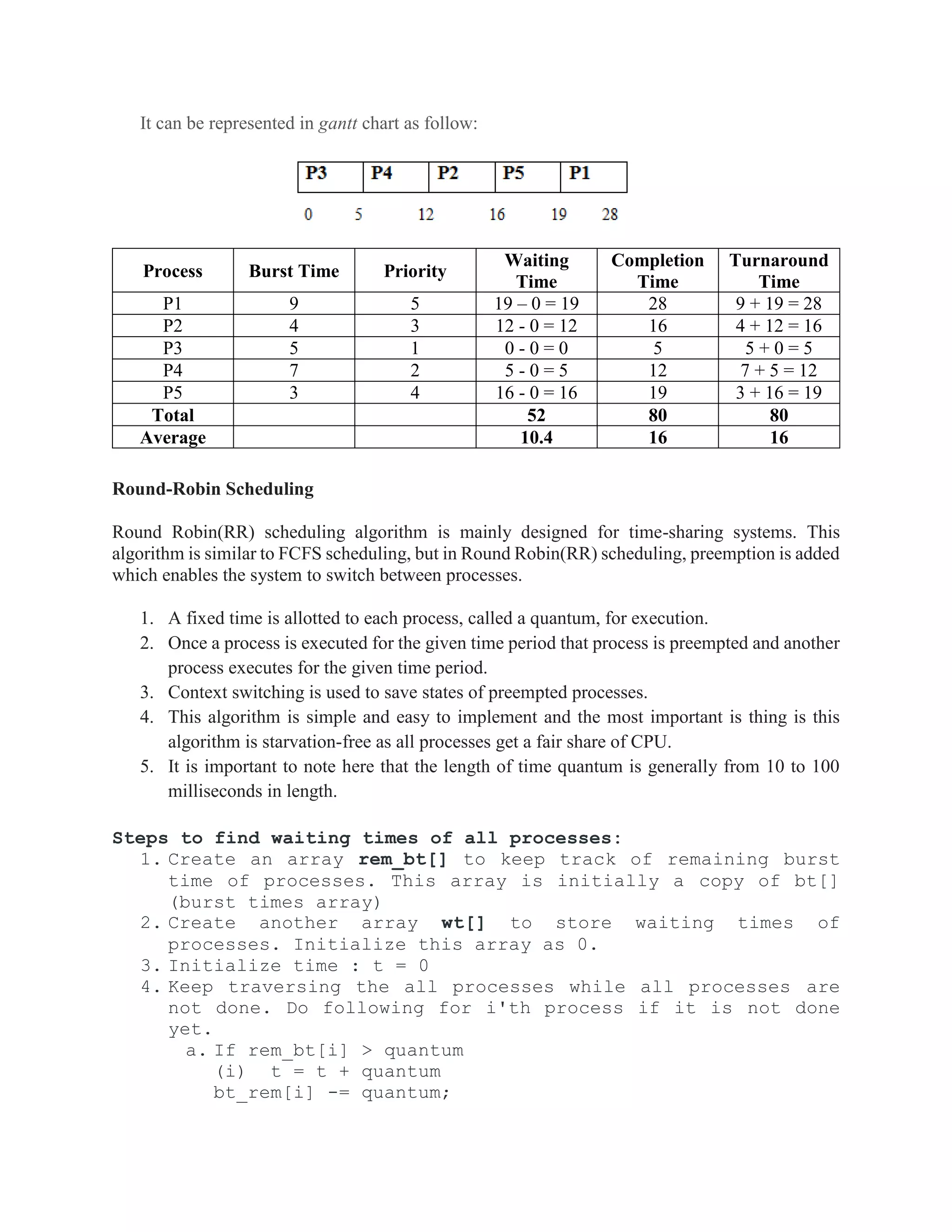 RR and priority scheduling | PDF RR and priority scheduling | PDF