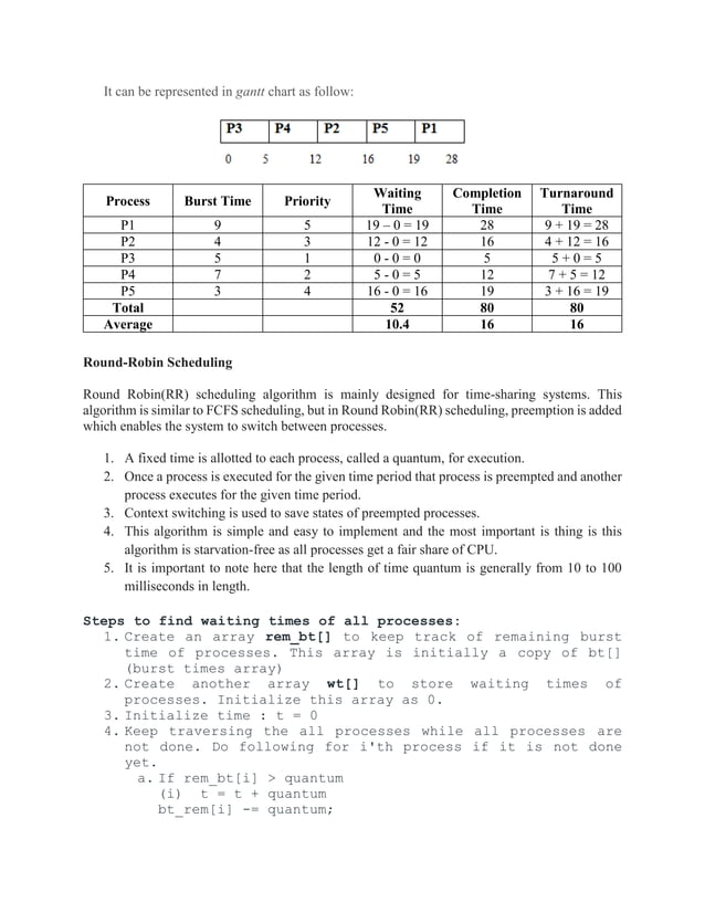 RR and priority scheduling | PDF