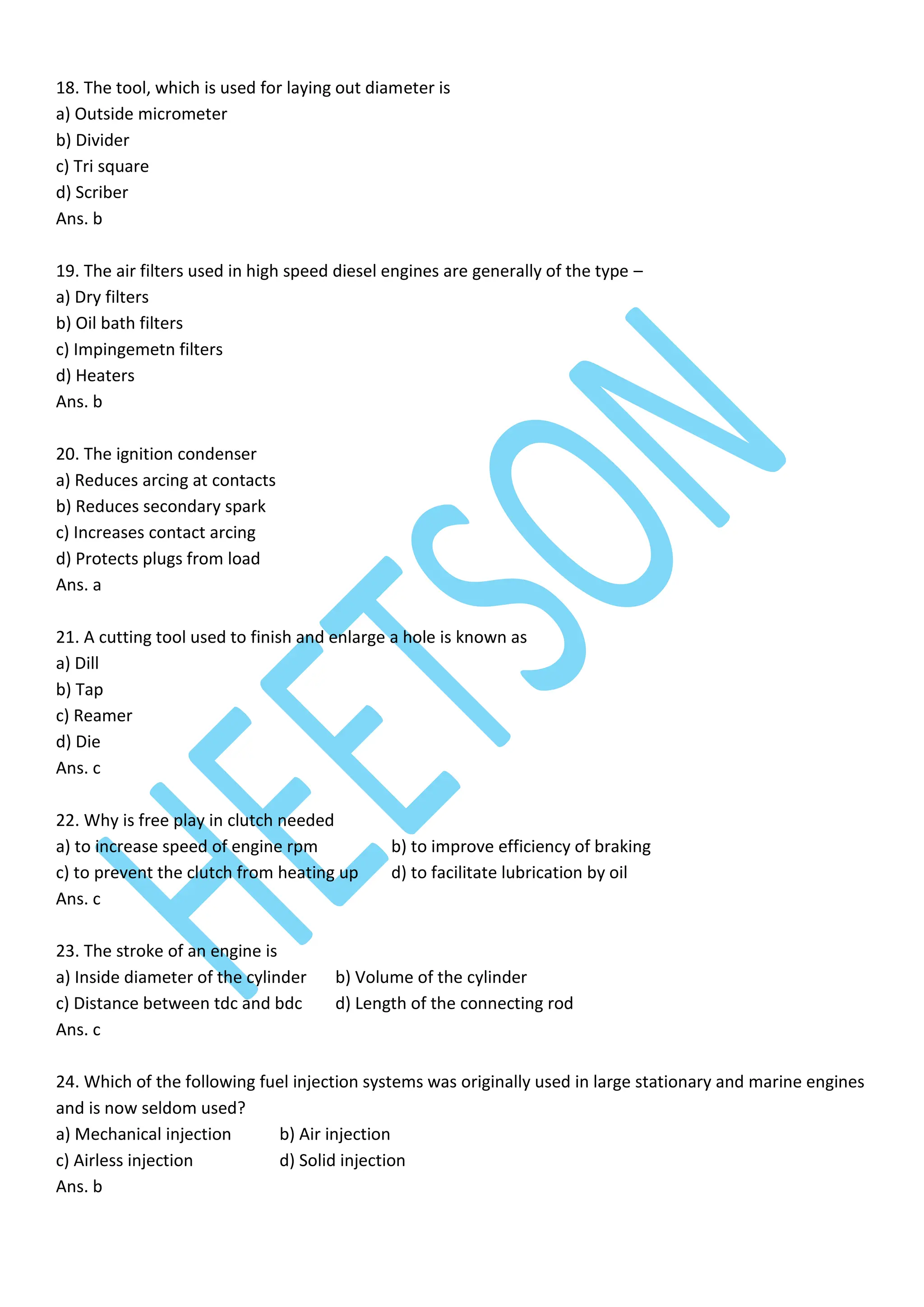 RRB ALP CBT 2 Heat Engine Question Paper MCQ (Railway Assistant Loco ...