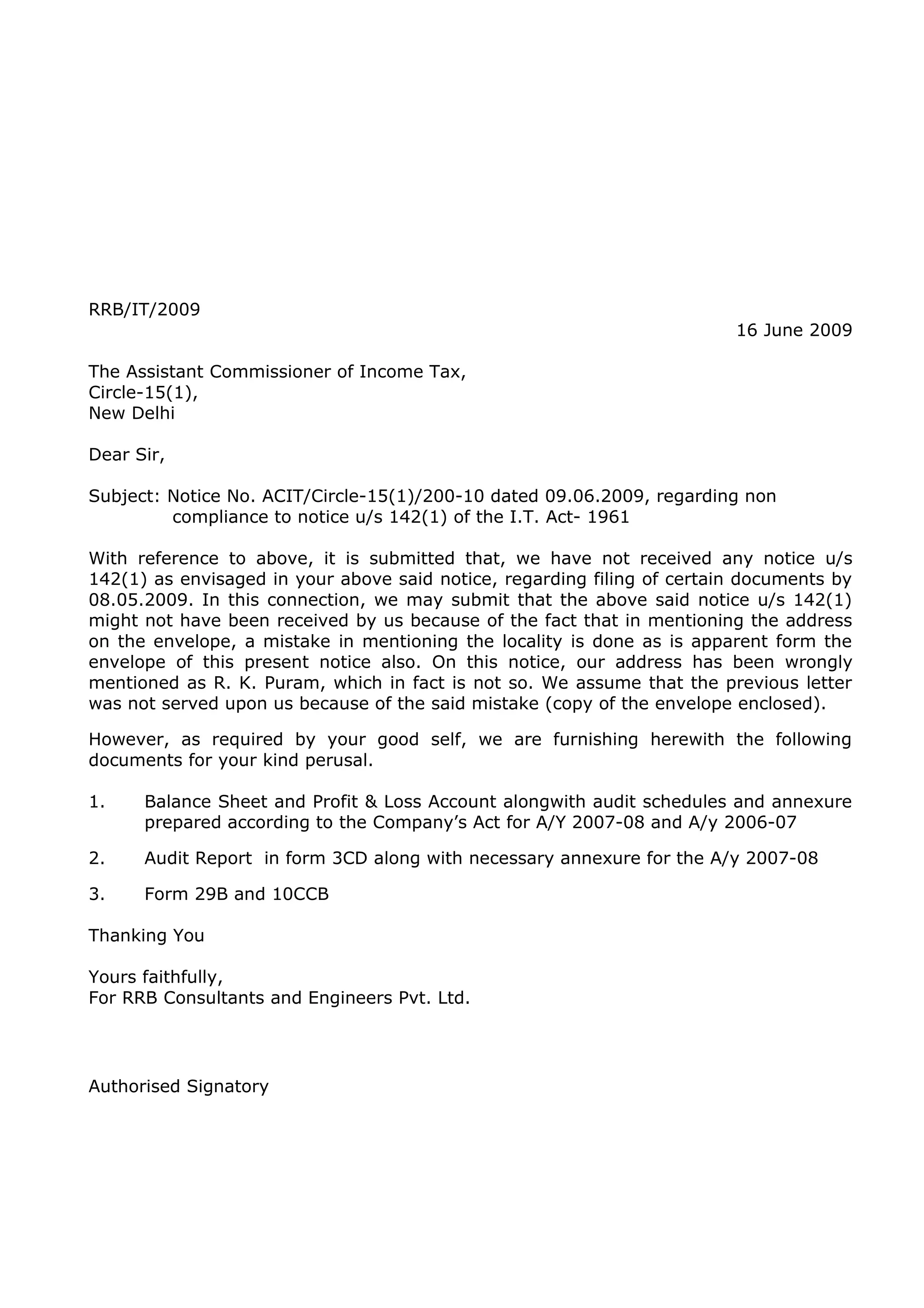 Rrb income tax letters | DOC