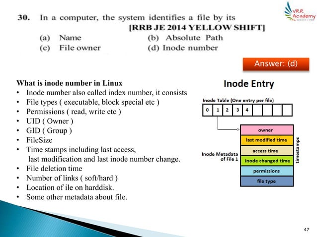 RRB JE Stage 2 Computer and Applications Questions Part 1 | PPT