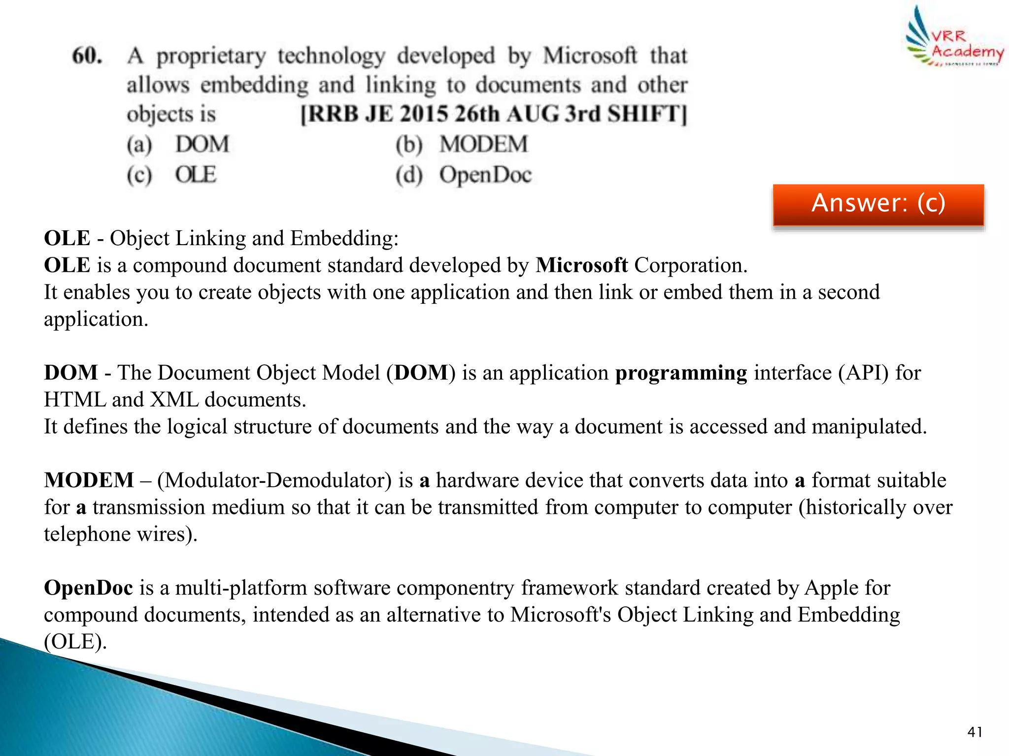 RRB JE Stage 2 Computer and Applications Questions Part 2 | PPT | Free ...
