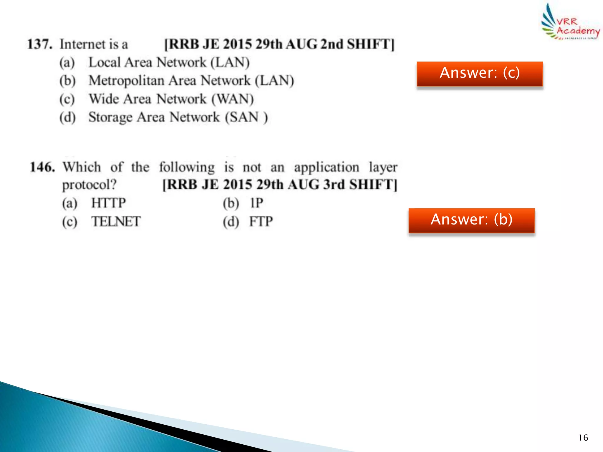 RRB JE Stage 2 Computer and Applications Questions Part 4 | PPT