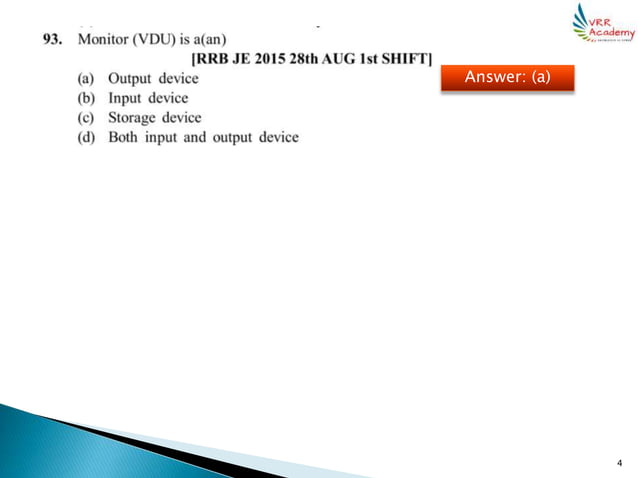 RRB JE Stage 2 Computer and Applications Questions Part 4 | PPT