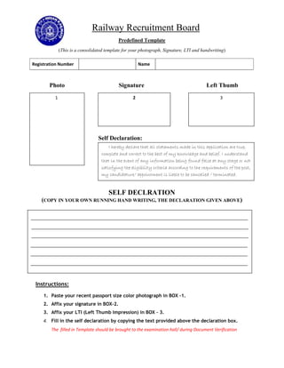 Rrb template | PDF