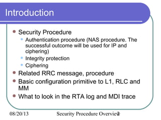 Rrc security procedure overview | PPT