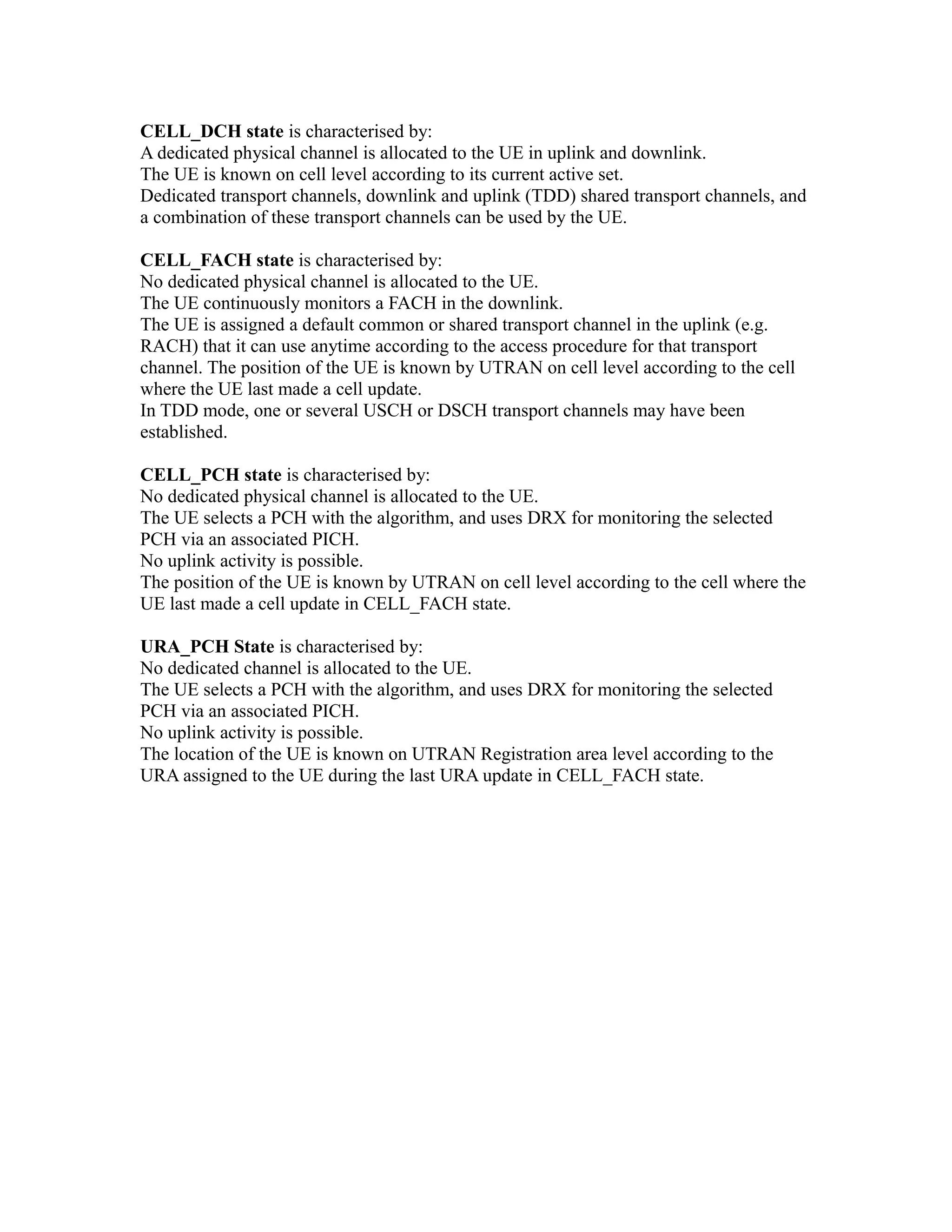 UMTS RRC states | PDF