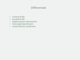 Rhegmetogenous Retinal Detachment- treatment and diagnosis.pptx