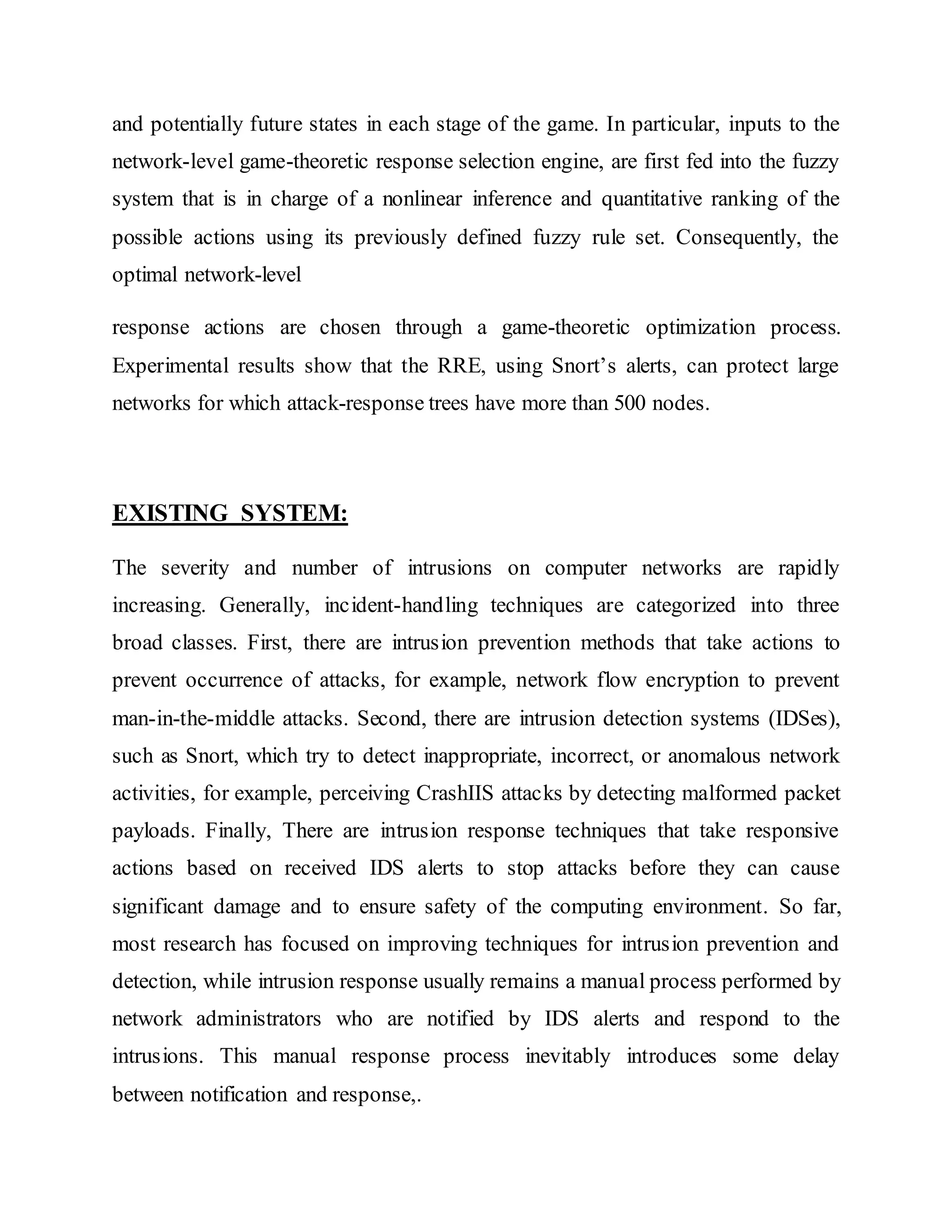 IEEE 2014 JAVA PARALLEL DISTRIBUTED PROJECTS Rre a-game-theoretic-intrusion-response-and ...