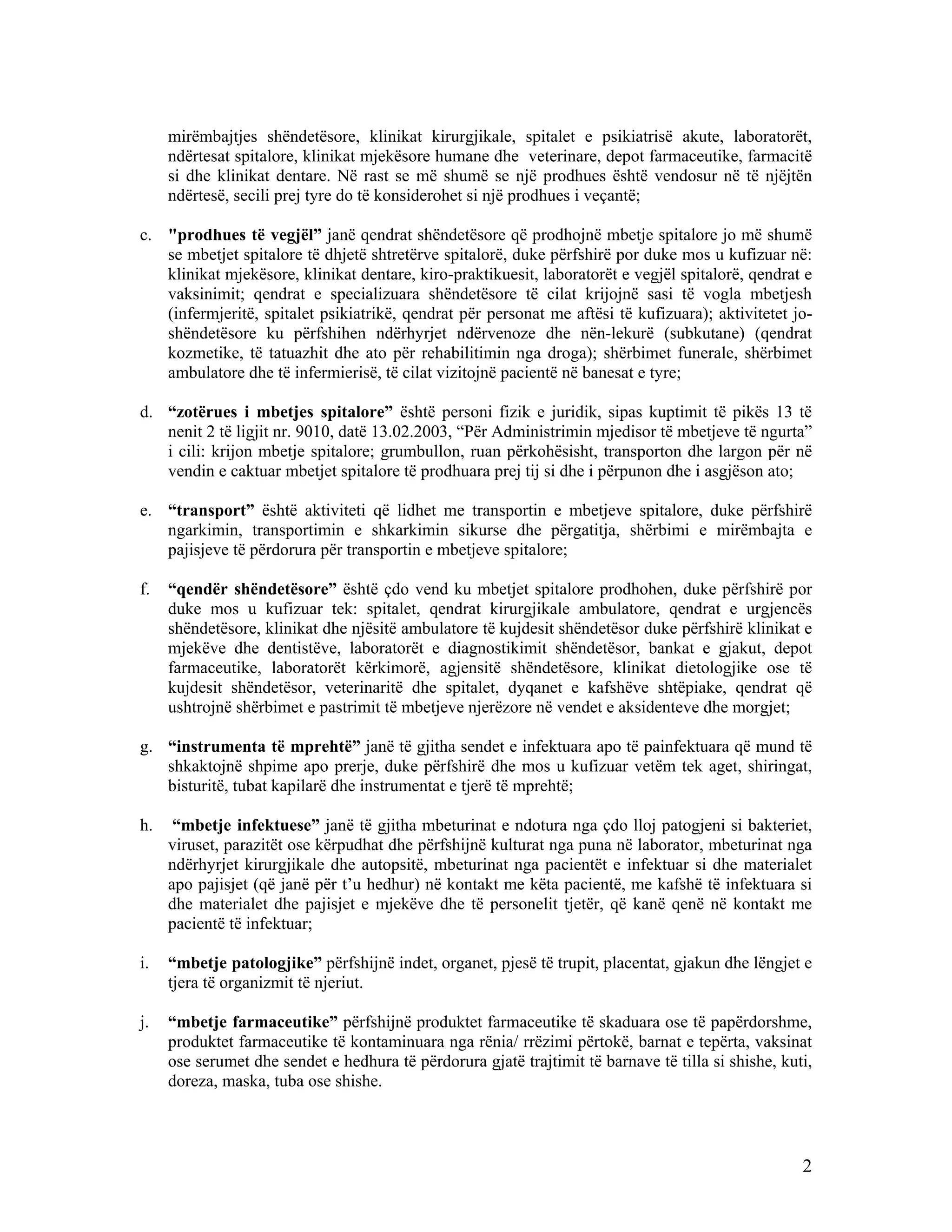 Rregullore nr.6 dt.30.11.2007; per administrimin e mbetjeve spitalore | PDF