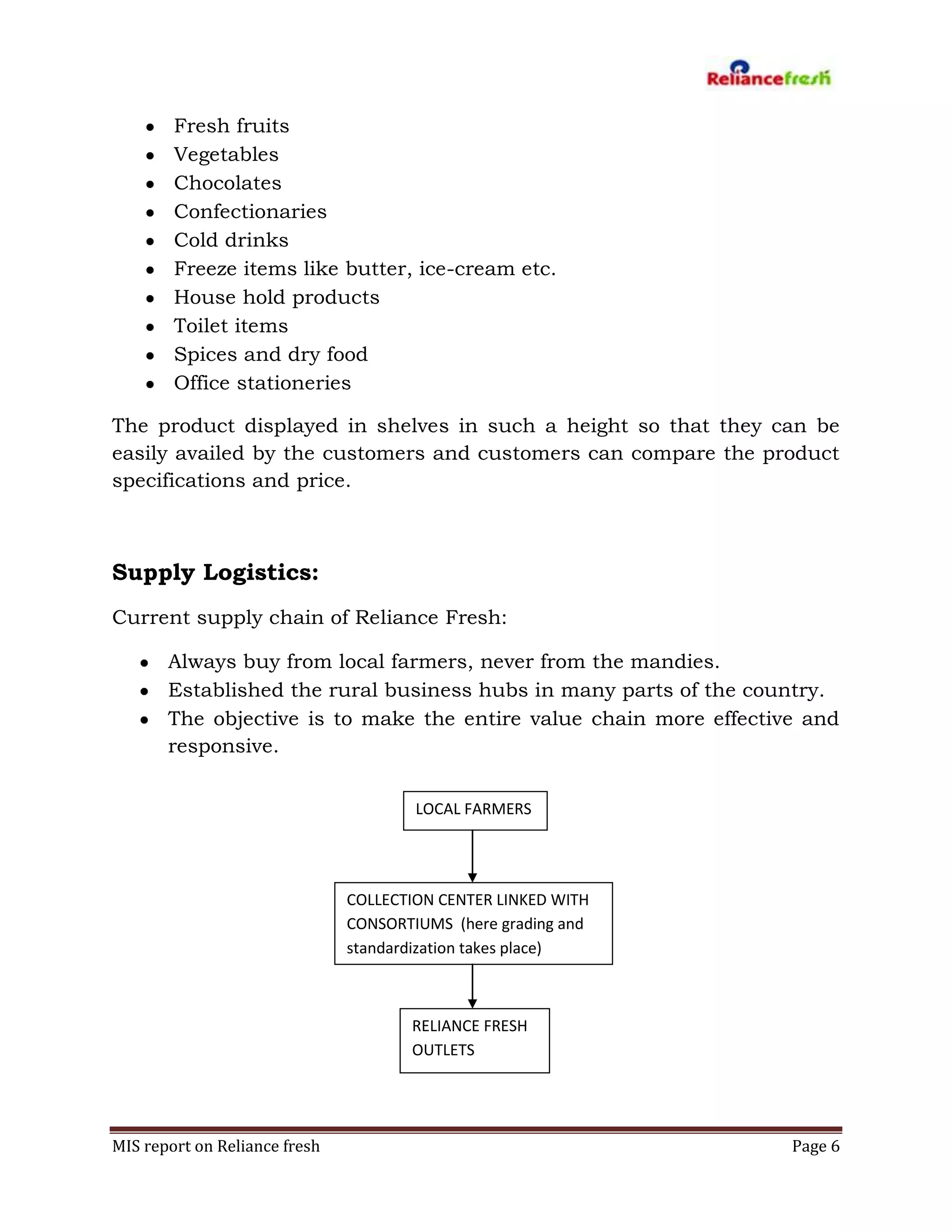 Rreliance fresh | DOCX