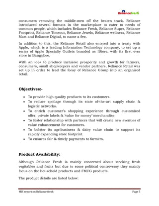 Rreliance fresh | DOCX