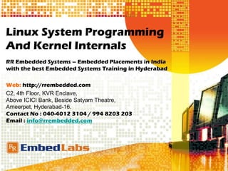 Embedded systems training India - Linux system programming and kernel ...