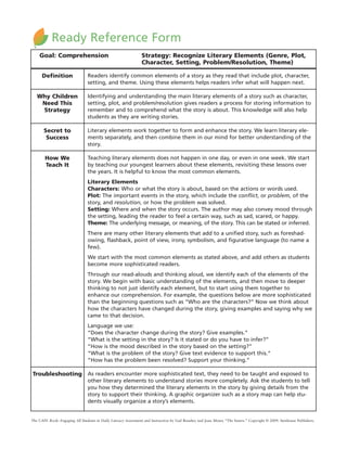 Rrf comprehension recognize literary elements | PDF