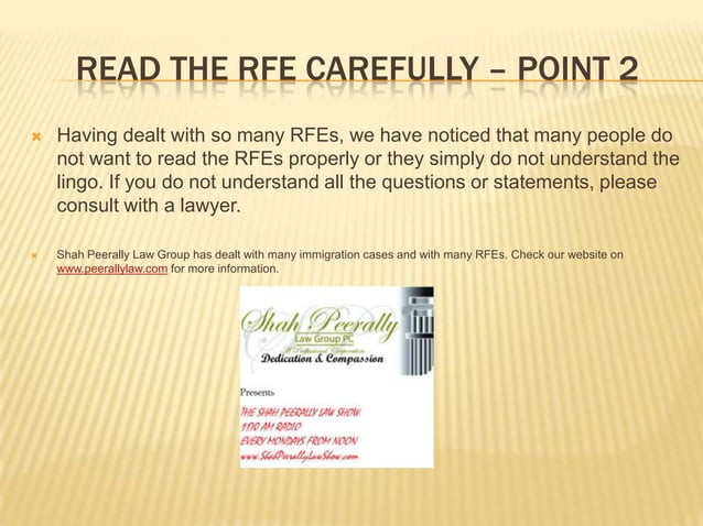 USCIS RFE PRESENTATION | PPTX