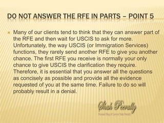 USCIS RFE PRESENTATION | PPTX