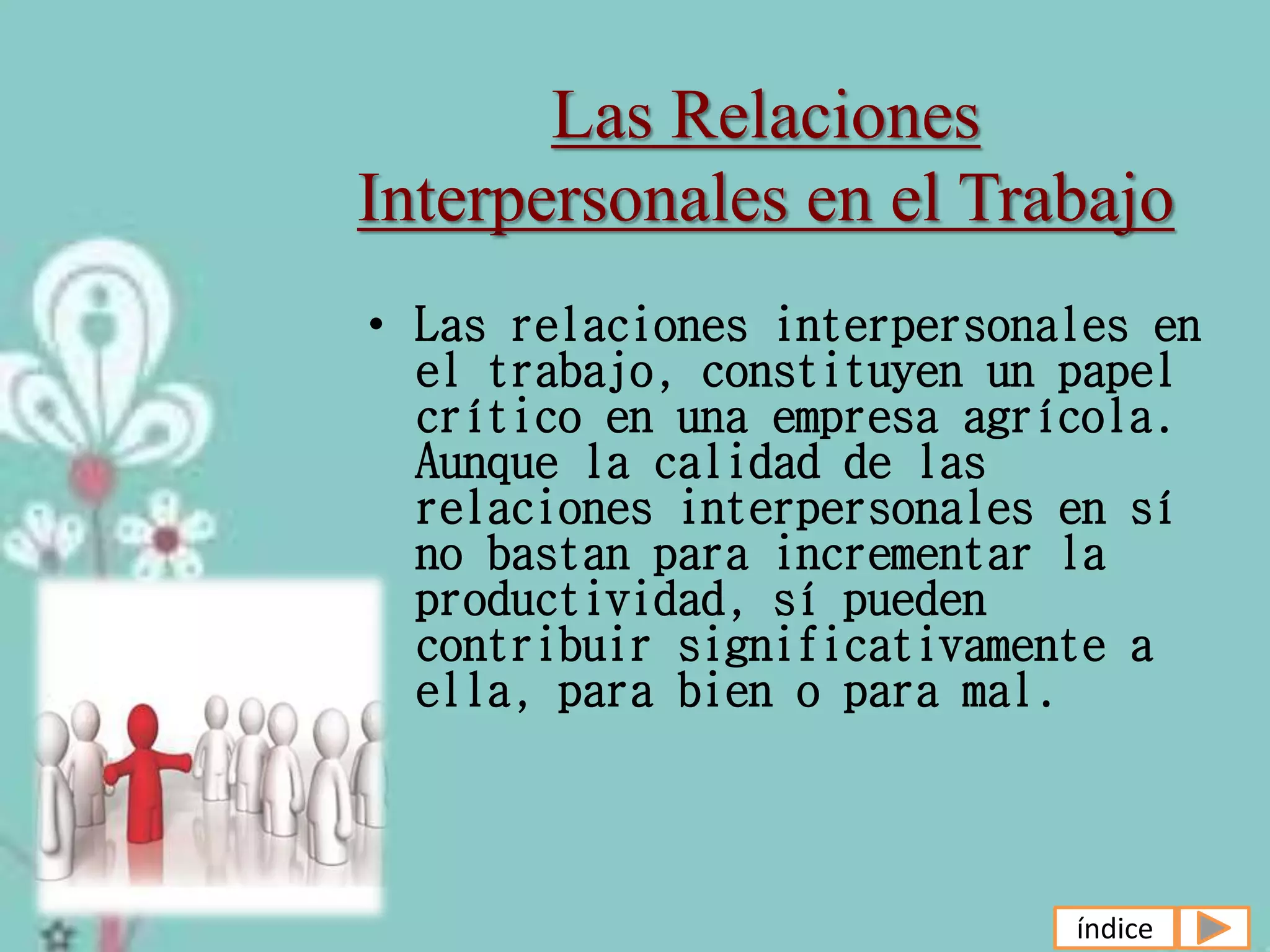 Relaciones Humanas En El Trabajo Ppt