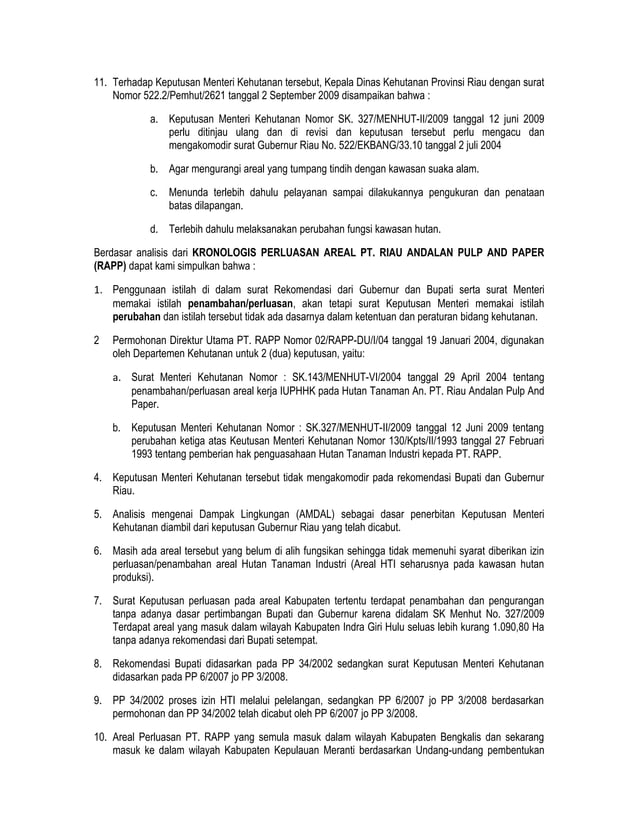 KRONOLOGIS PERLUASAN AREAL PT. RAPP | PDF