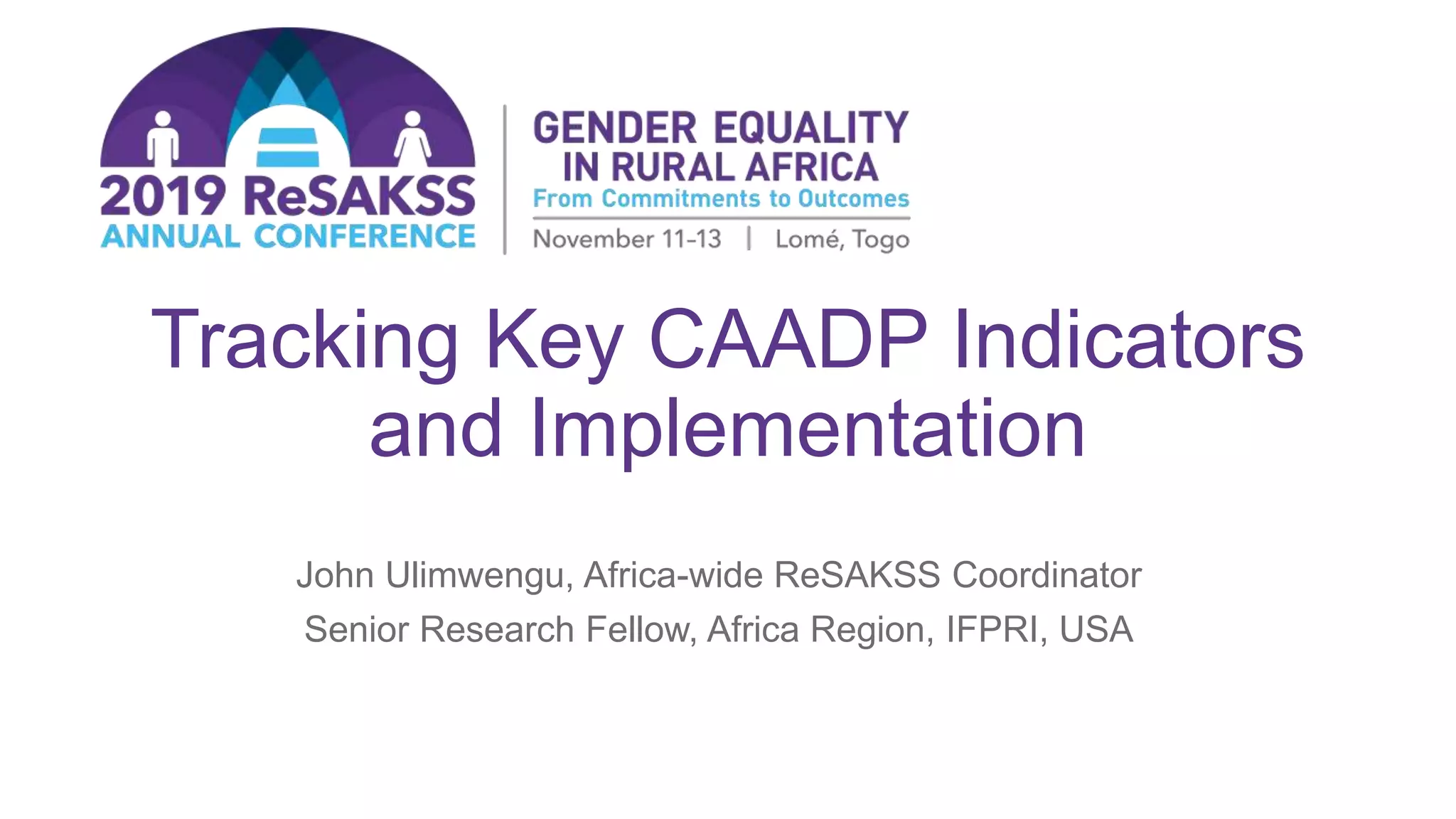 Tracking Key CAADP Indicators and Implementation | PPTX