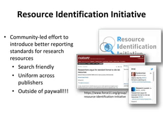 Identifying and tracking research resources using RRIDs: a practical ...