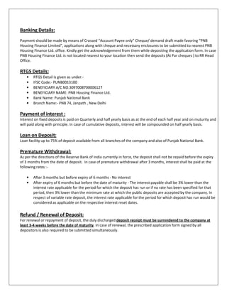 RR Investors offers PNB Housing Fixed Deposits Schemes | PDF