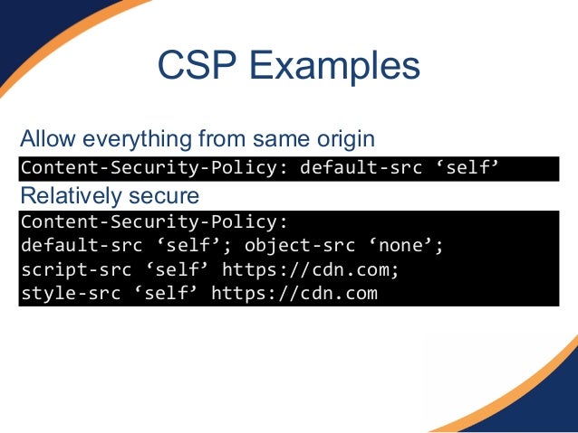 Csp and http headers