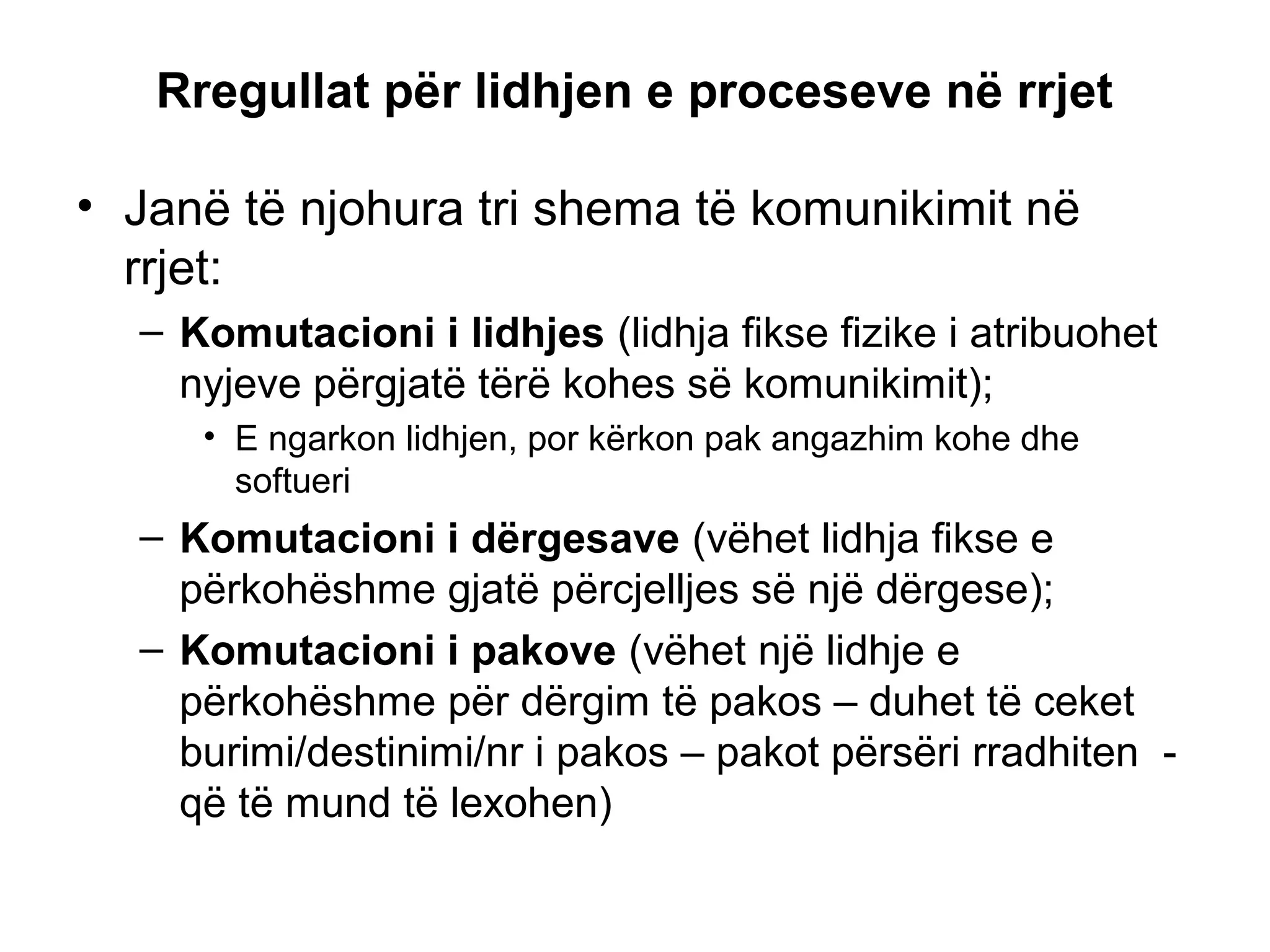 Rrjetat kompjuterike [Informatik] | PPT