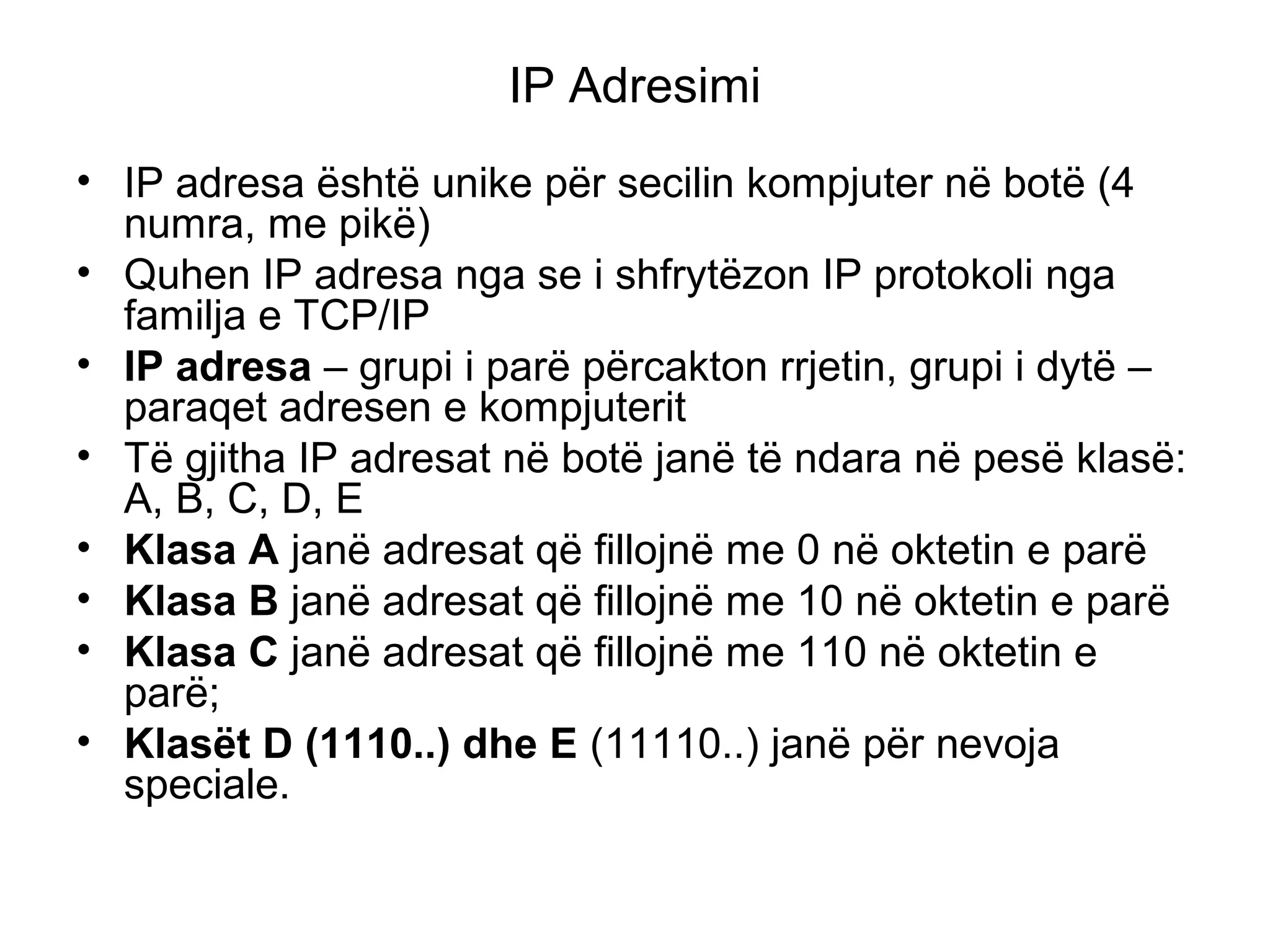 Rrjetat kompjuterike [Informatik] | PPT