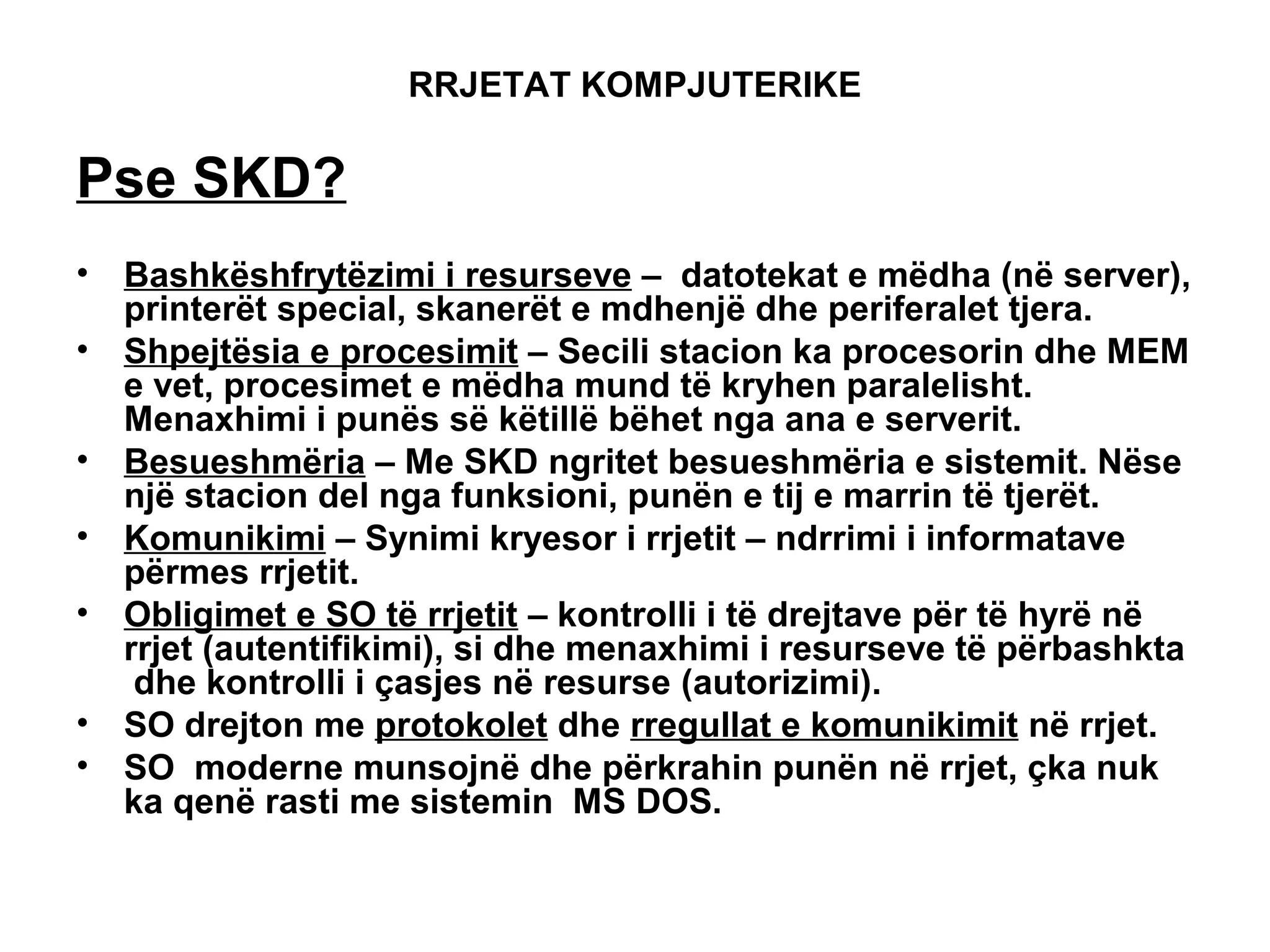Rrjetat kompjuterike [Informatik] | PPT