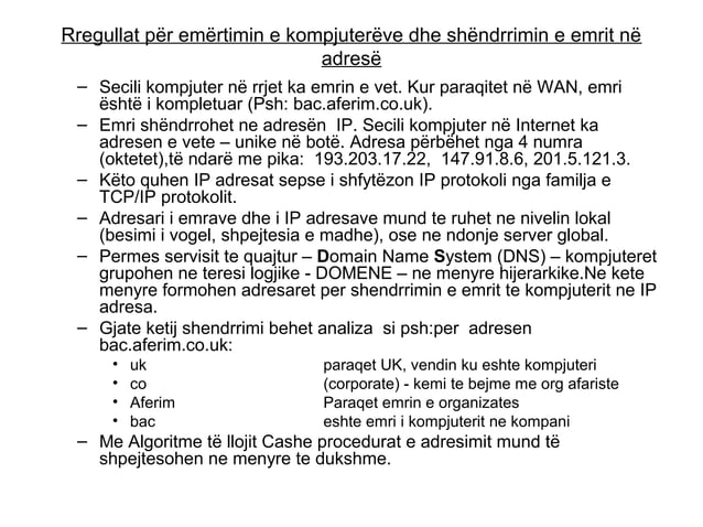 Rrjetat kompjuterike [Informatik] | PPT