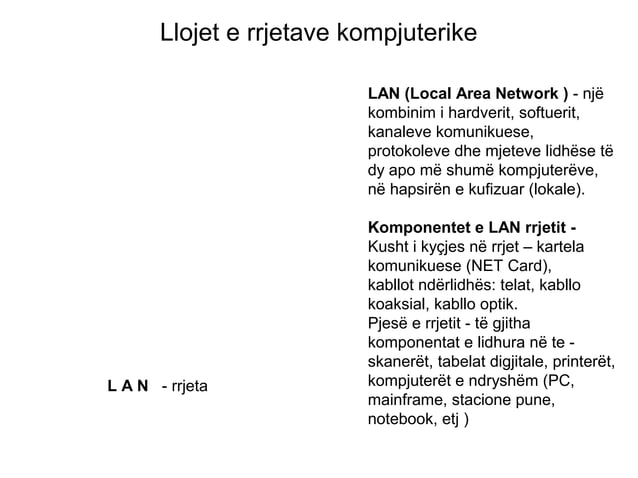 Rrjetat kompjuterike [Informatik] | PPT